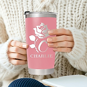 Aeekdook Personalized Tumblers with Names - Custom 20oz Double Wall Stainless Steel Tumbler, Customized Travel Coffee Cup Mug Lid and Straw, Personalized Christmas Birthday Gifts for Men Women