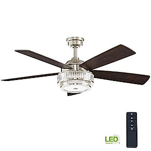 Home Decorators Collection 52384 Caldwell 52 in. LED Brushed Nickel Ceiling Fan