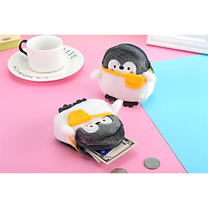 Lefe Liee 2PCS kawaii penguin wallet, novelty kawaii purse mini makeup bag things cute wallet small coin purse accessories, uwu soocute period bags for teen girls small pouches with zipper