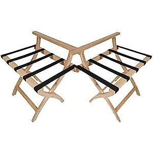 Guest Room Luggage Rack, Folding Suitcase Stand Luggage Rack Suitcase Stand 2 Pieces Foldable Travel Bag Floor-Standing Solid Wood Multifunction Hotel Easy to Carry,2 Colours (Color : A, Size : 60x43x