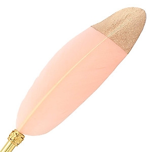Gullor Vintage Feather Quill Pen, Nuture Feather Dip Pen with Gift Box, Pink