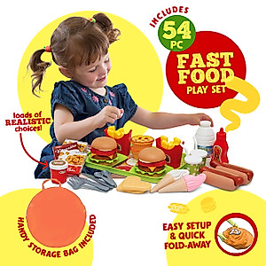 Kiddzery Food Truck Play Tent - 54 Pc. Food Set Pop Up Playhouse - Pretend Play Toys for Toddlers - Ball Pit Playset - Indoor & Outdoor Toy Tents for Kids - Trucks for Boys & Girls