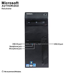 Lenovo ThinkCentre Business Computer, Intel Core i5, 16G DDR3, 512G SSD, 2T, VGA, DP, WiFi, BT 4.0, DVD, Win 10 64 Bit-Multi-Language(CI5)(Renewed)