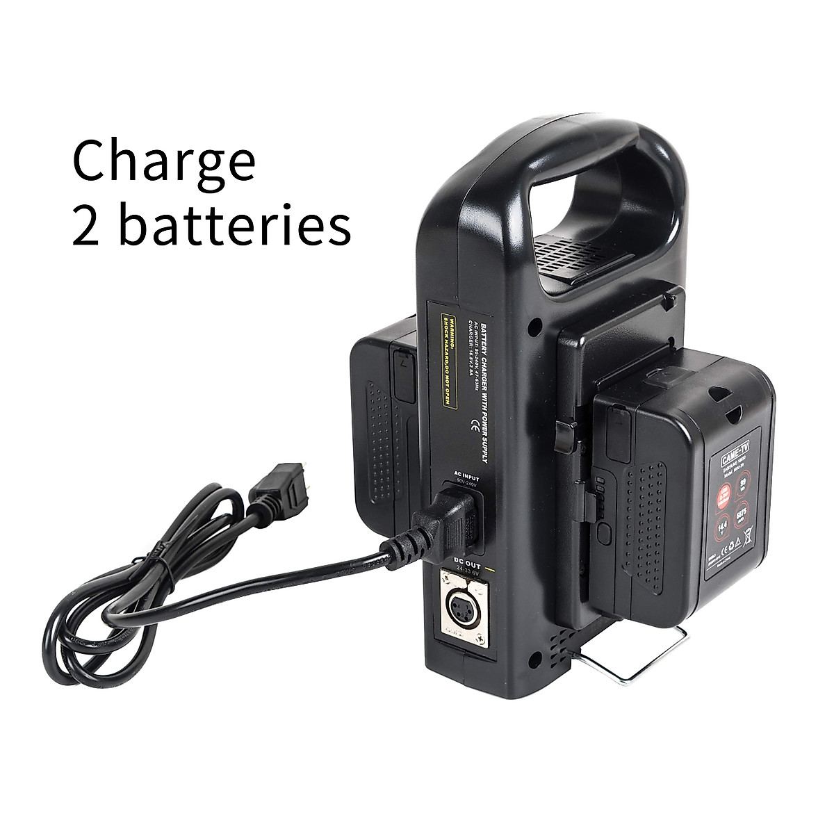 Came-TV Dual Channel V-Mount/V Lock Battery Charger and Voltage Converter with DC 24V Power Supply Output for LED Video Lights