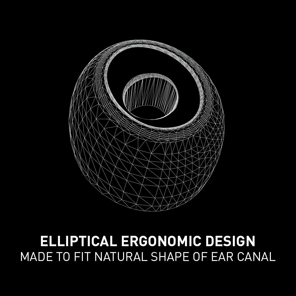 Eartune Fidelity U Ellipse-Shape Silicone Tips - Made to Shape of Natural Human Ear Canal for Comfort and Seal - HiFi IEM Accessory [X Small | 3 Pairs]