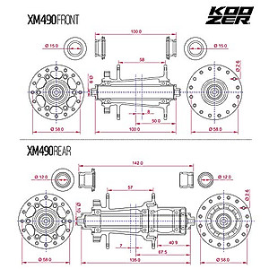 BestPartsCom KOOZER XM490 32 Hole Hub Full Aluminum Ultralight MTB Mountain Bike Disc Brake Hub Quick Release(qr) Front Hub 9x100mm Gold for Shimano 8-11speed & SRAM 8-10speed