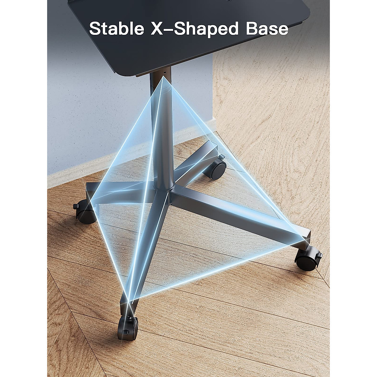 Mobile TV Cart with Wheels for 23 to 60 inch LCD LED 4K Flat Curved Screen TVs, Height Adjustable Shelf Trolley Floor Stand Holds up to 55lbs, Monitor Holder Tray Max VESA 400x400mm PSTVMC04W White