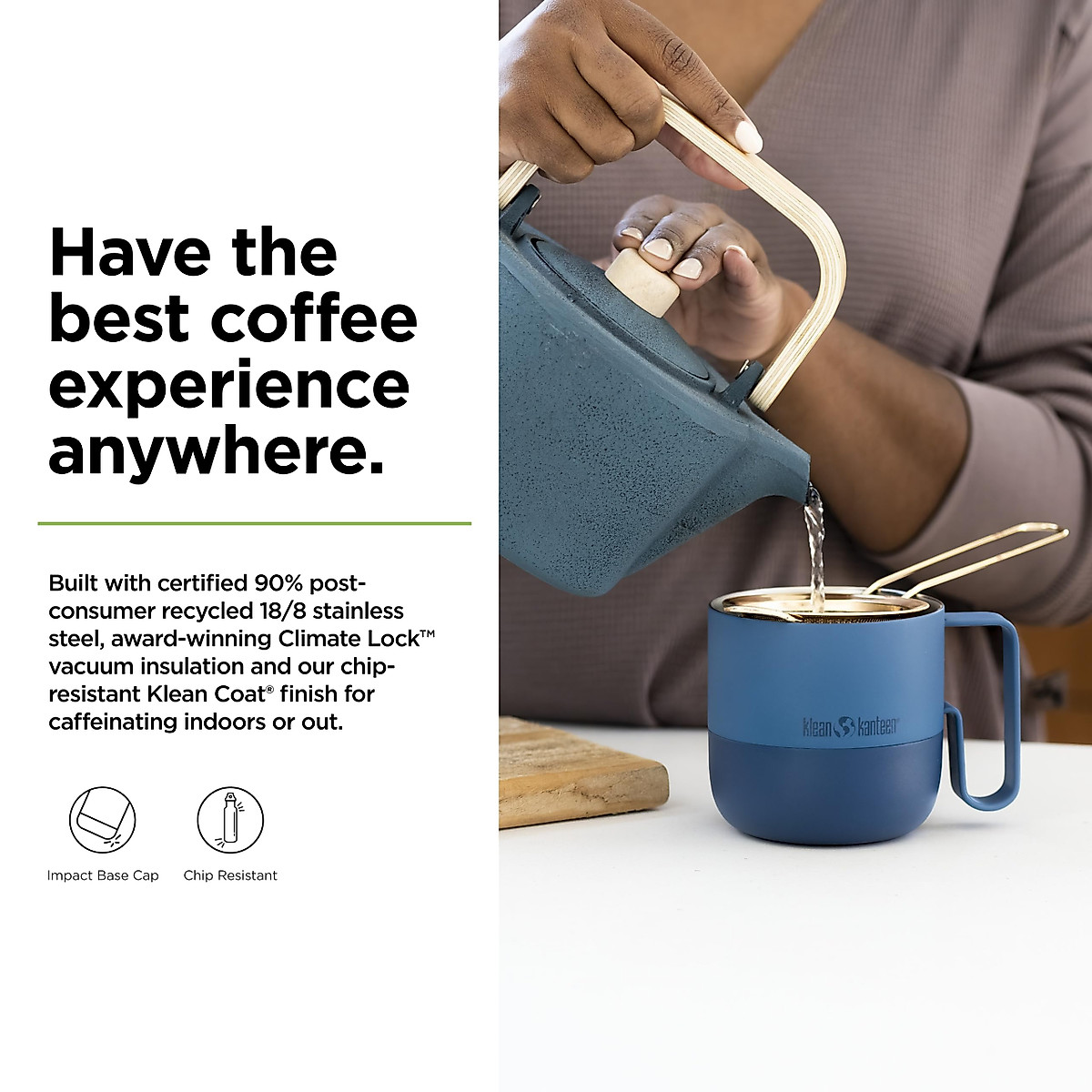 Klean Kanteen Rise 14oz Mug - Stainless Steel with Flip Lid - Stellar