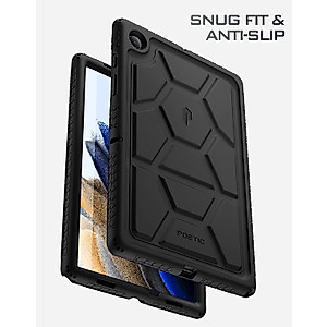 Poetic TurtleSkin Case Designed for Samsung Galaxy Tab A8 Case 10.5 Inch 2022, Heavy Duty Shockproof Rugged Kids Friendly Drop Protection Silicone Cover Case, Black