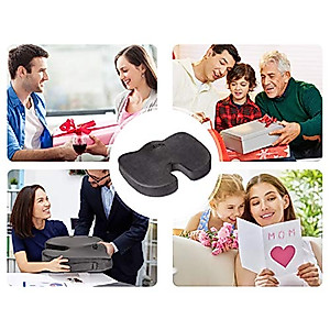 foverhom Gel Seat Cushion for Long Sitting,Office Chair Seat Cushion for Tailbone Pain Relief,Non Slip Orthopedic 50 Density Slow Rebound Memory Foam Car Seat Cushion with Handle and Concealed Zipper