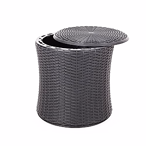 Christopher Knight Home Ishara Outdoor Faux Wicker Patio Table, Dark Gray