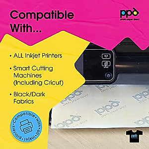 PPD Inkjet Premium Iron-On Dark T Shirt Transfers Paper LTR 8.5x11" Pack of 5 Sheets (PPD-4-5)