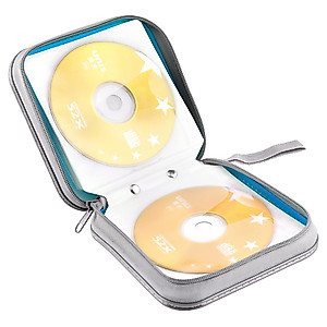 Bivisen CD Case, DVDs Wallet Holder, CD/DVD Case Wallet 40 Discs Heavy Duty Bag Binder Storage Booklet Album (Sky Blue)