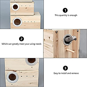 balacoo 5pcs Bird Wood Box Predator Hole Bird Breeding Cage Ring Guard Metal Anti Bite Bird Nest Box Ring 105mm