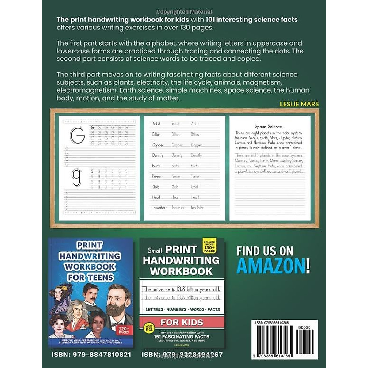 The Print Handwriting Workbook for Kids: Improve your Penmanship with 101 Interesting Science Facts