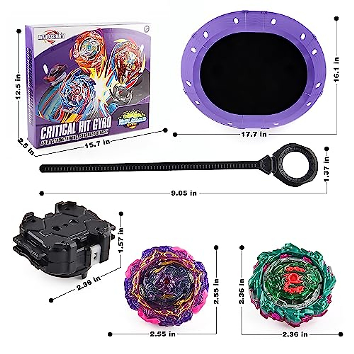 Bey Stadium Top Burst Set-Battle Game with 1Detachable Stadium, 2 Latest Style Battling Top Toys and 2 Launchers-Toy Gift for Boys Kids Ages 6 7 8 9 10 11 12 Years Old