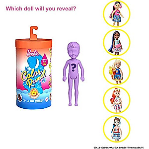 Barbie Color Reveal Chelsea Doll with 6 Surprises: Water Reveals Doll’s Look & Creates Color Change on Hair; 4 Mystery Bags Contain a Surprise Detachable Ponytail, Skirt, Shoes & Accessory