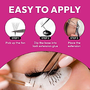 Eyesy Lash 500 Promade Fans | 5D 0.07 Size 12mm Curl D | Eyesy Eyelash Extension Premade Lashes Volume Lash Extensions Pro Made Fans Eyelash Extensions Pestanas Pelo A Pelo False Eyelashes