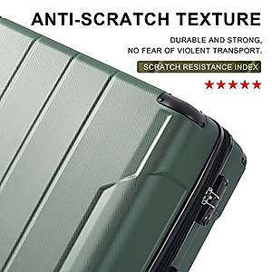 Merax Hardside Suitcases With Wheels Lightweight Carry-On Luggage, TSA Lock and Reinforced Corners, 20" 24" 28" Suitcases (24 inch, Green)