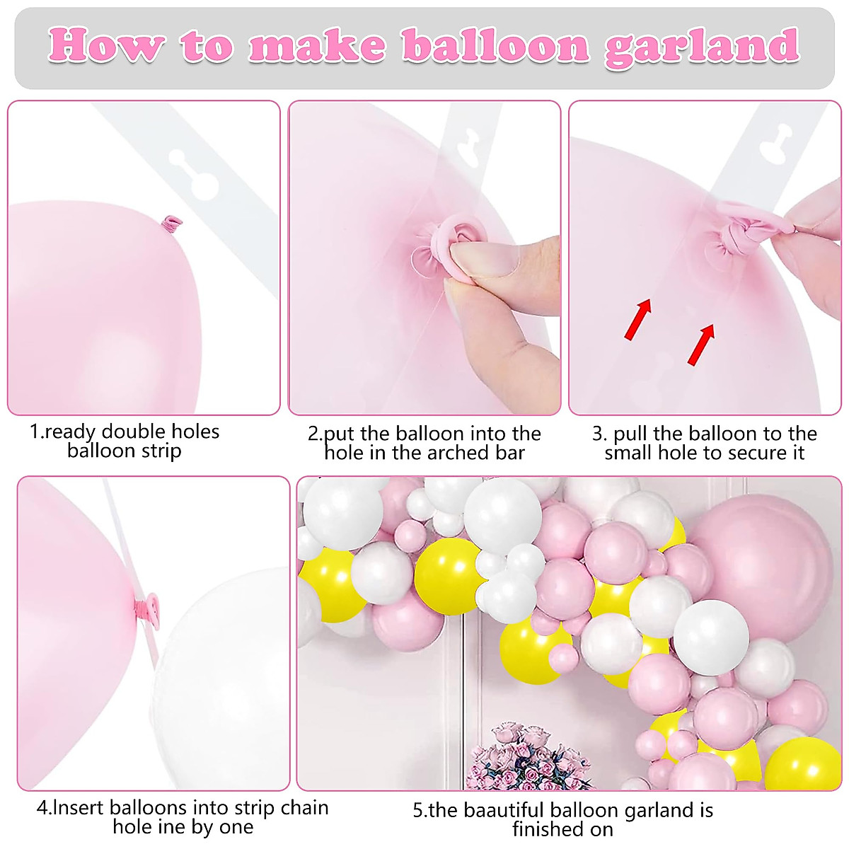 Classic Winnie Backdrop with Balloons Arch Kit for Girls Newborn Baby Shower Pink the Pooh Bear Themed Birthday Party Decorations 5x3ft Photography Background Tablecloth Banner Party Supplies