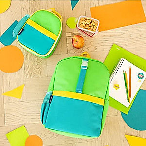 Wildkin Pack-it-All Kids Backpack Bundle with Clip-in Lunch Box (Monster Green)