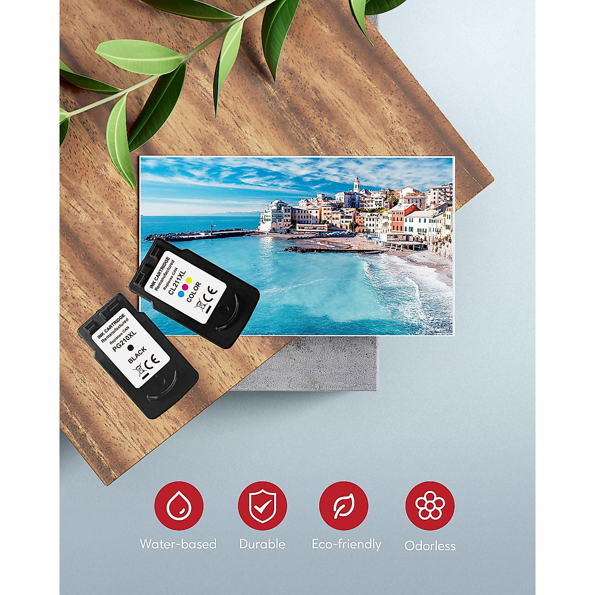 Axlio PG-210XL/CL-211XL Ink Cartridges Compatible Replacement for Canon 210 211, Remanufactured 210XL 211XL Ink Combo Pack Use to Canon MP495 MP280 MP490 MP480 MP270 MP240 MX420 MX410 MX350 (2 Pack)