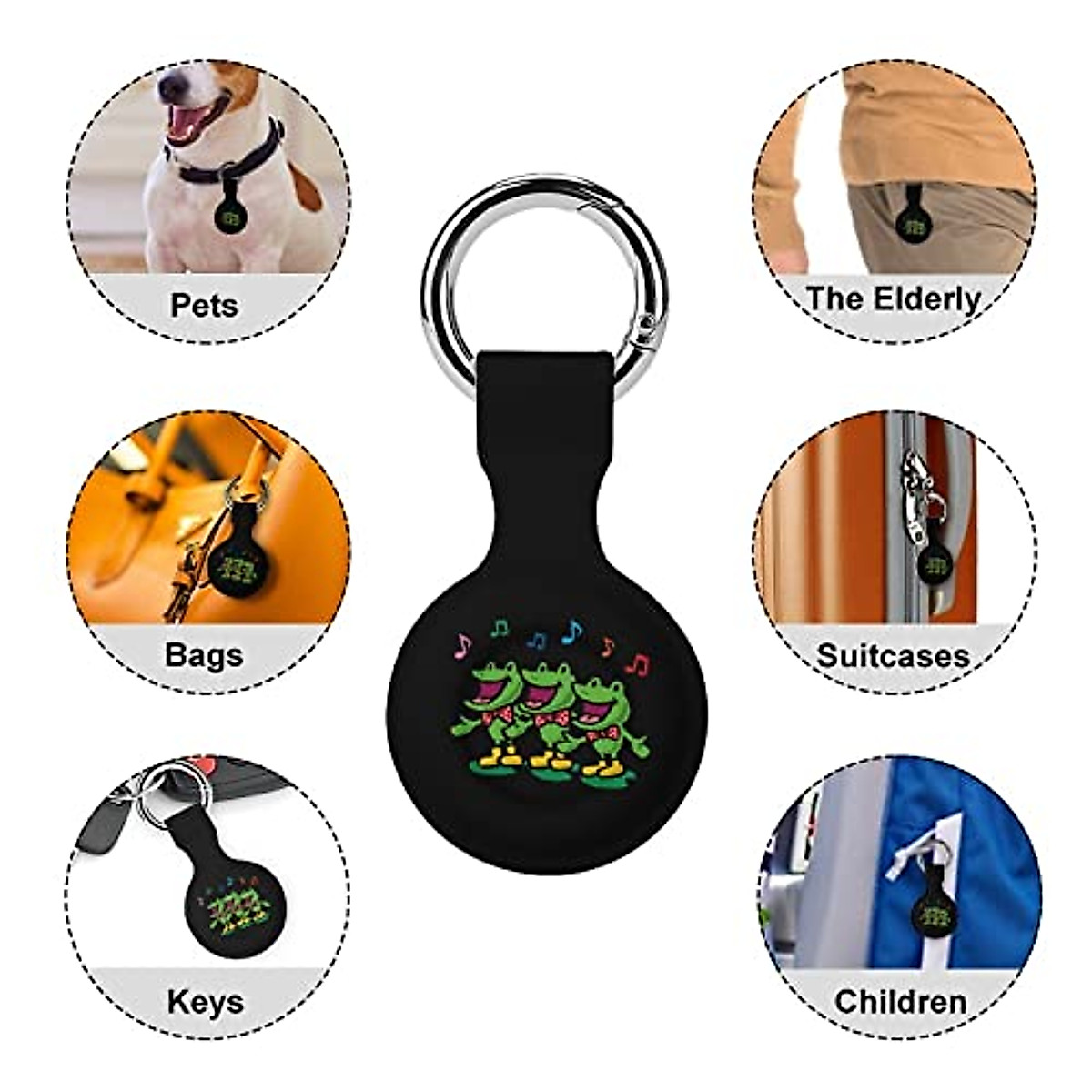 Frog Chorus Air Tag Tracker Case Cover for AirTag Holder Protector Storage Bag