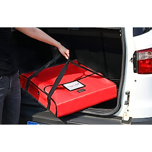 New Star Foodservice 50110 Insulated Pizza Delivery Bag, 22" by 22" by 5", Red
