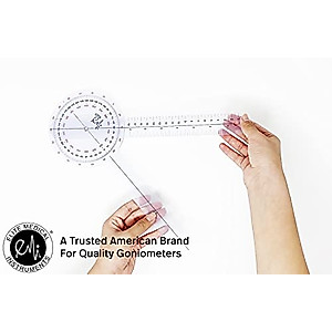 EMI EGM-650 5 Piece Physical Therapy Set - Goniometer 12 inch, 8 inch, 6 inch, Taylor Hammer, & Tape Measure