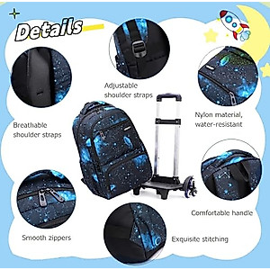 Girls Rolling Backpack Kids Backpack with Wheels Roller School Bag Wheeled Rucksack Pink