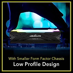 addlink AddGame Spider X4 RGB DDR4 RAM 32GB (2x16GB) Gaming 3200MHz with Heatsink 288-Pin, CL16 1.35V Intel XMP 2.0, UDIMM Dual Channel, Compatible Desktop Computer Memory - Black (AG16GB32C16X4UBX2)