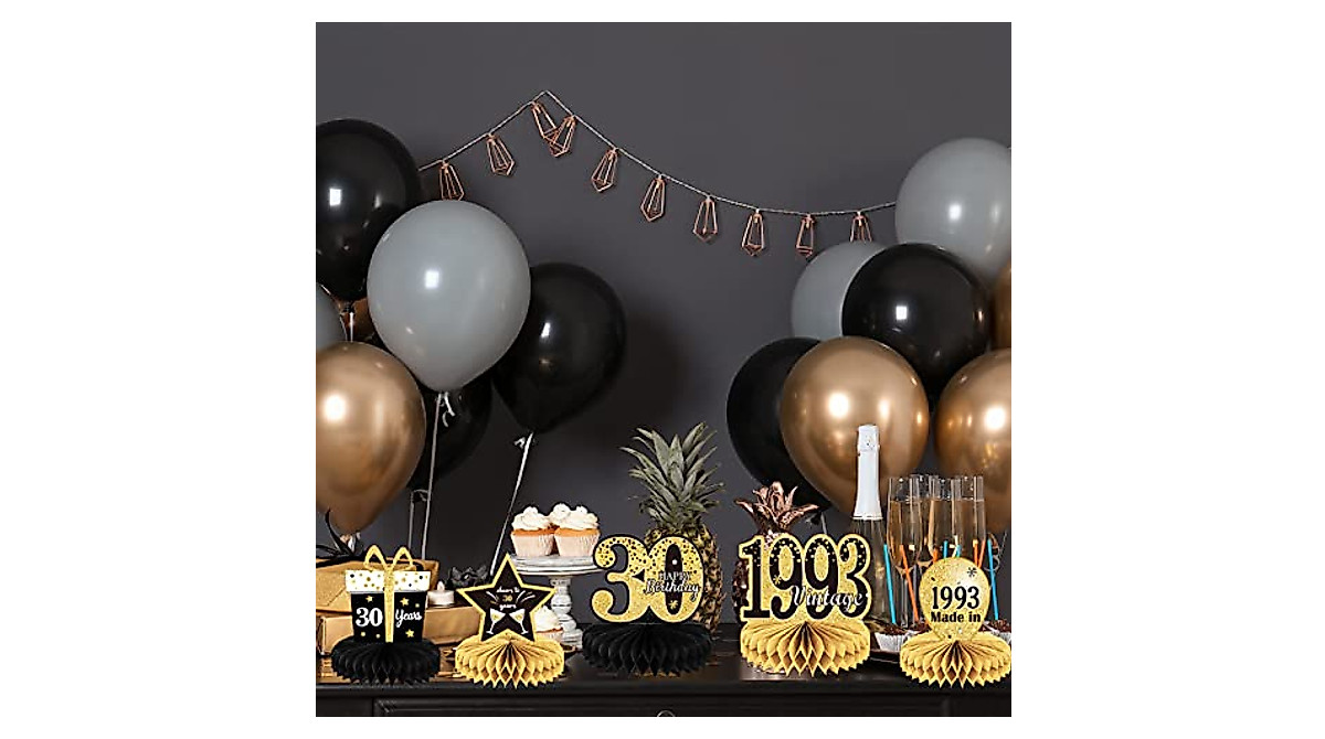 9PCS 30th Birthday Decorations - Vintage Honeycomb Centerpieces
