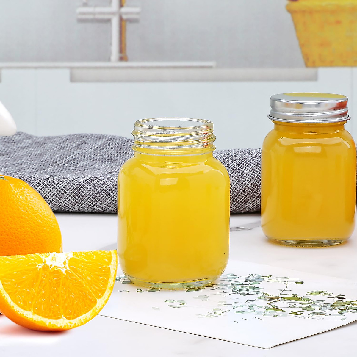 Accguan 2oz Mason Jars,Ginger Shots Bottles with Silver Lids,Glass Yogert Jars,Candle Jar,Honey,Jam,Jelly,Spice,Wedding Favors,Shower Favors(48pcs)