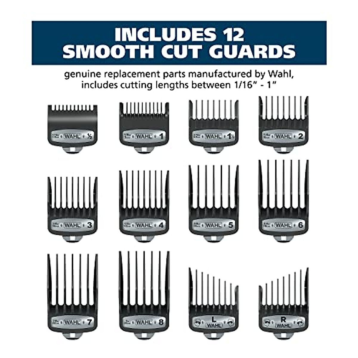 Wahl Clipper Genuine Elite Attachment Guard Organization Kit with Hair Clipper Guide Combs, 14 Piece Elite Storage Kit for Wahl Hair Clippers -3291-200