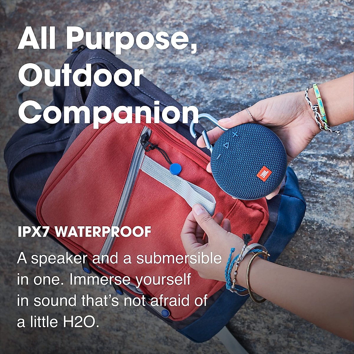 JBL Clip 3, Camouflage - Waterproof, Durable & Portable Bluetooth Speaker - Up to 10 Hours of Play - Includes Noise-Cancelling Speakerphone & Wireless Streaming