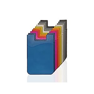 Phone Card Holder | Stick on Premium Quality Card Holder for Back of Phone | Holds up to 3-4 Cards | Compatible with All Smartphones with a Flat Back | Great Color Selection (Orange, Black)