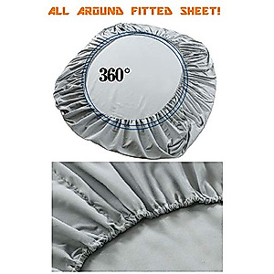 Elegant Comfort Ultra-Soft Double Brushed 6-Piece Microfiber Sheet Set Beautiful Tropical Patterns, and Vibrant Solid Colors, Luxury, All-Season Bed Sheet Set - Palm Leaves, Queen