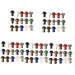 Abaodam 75 pcs Crystal Fairy Decor Tank Stones Figurines Color Lawn Mini Gardens Garden Natural Ornament Supplies Mushroom Flowerpot Landscape Mushrooms Chakra Bonsai Flower Balancing and