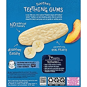 Gerber Snacks for Baby Teethers, Banana Peach, Gentle Teething Wafers, Flavored with Real Fruits & No Artificial Flavors, 12 Individually Wrapped 2 Packs/Box (Pack of 2 Boxes)