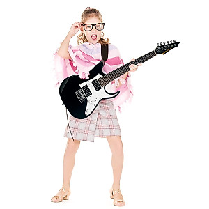 Kids Electric Guitar 34 Inch Beginner Professional Grade Starter Kit Student Single Roll System Electric Guitar with Carring Bag Spare String Cable Picks Tunner and Shoulderstrap,Black