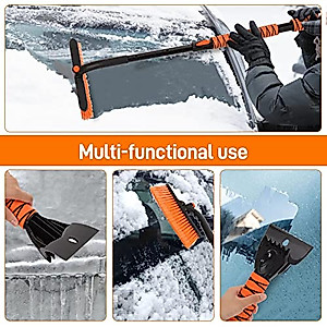YUICHH 44" Snow Brush with Ice Scraper for Car Windshield, Car Snow Scraper and Brush, Snow Scraper Snow Brush for Car Extendable, Snow Car Scraper Detachable for Car Truck SUV