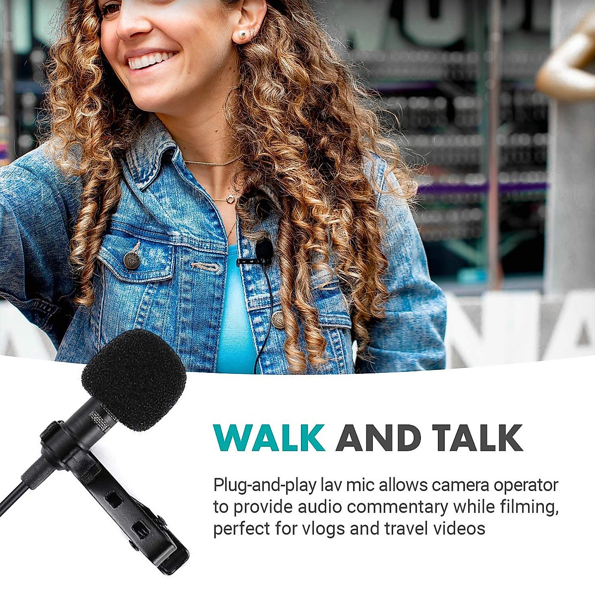 Movo DOM1 3.5mm TRS Lavalier Omnidirectional Condenser Microphone for Camera Microphone Compatible with DSLR Cameras, Recorders and More