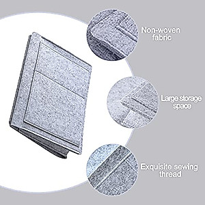 ANXVERS Felt Bedside Organizer Caddy, Bed Hanging Organizer, 5 Pockets Bed Hanging Bag for Home College Dorm Sofa Desk Bunk Bed, Can be Placed Glasses,Books,Mobile Phones,Keys -Dark Grey AN-CTSNDai