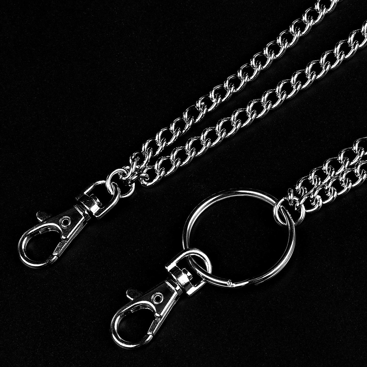 Wisdompro Pants Chain, Heavy Duty Belt Chain Hip Hop Punk Trousers Jeans Chain with Lobster Clasps for Men and Women -2 Layer