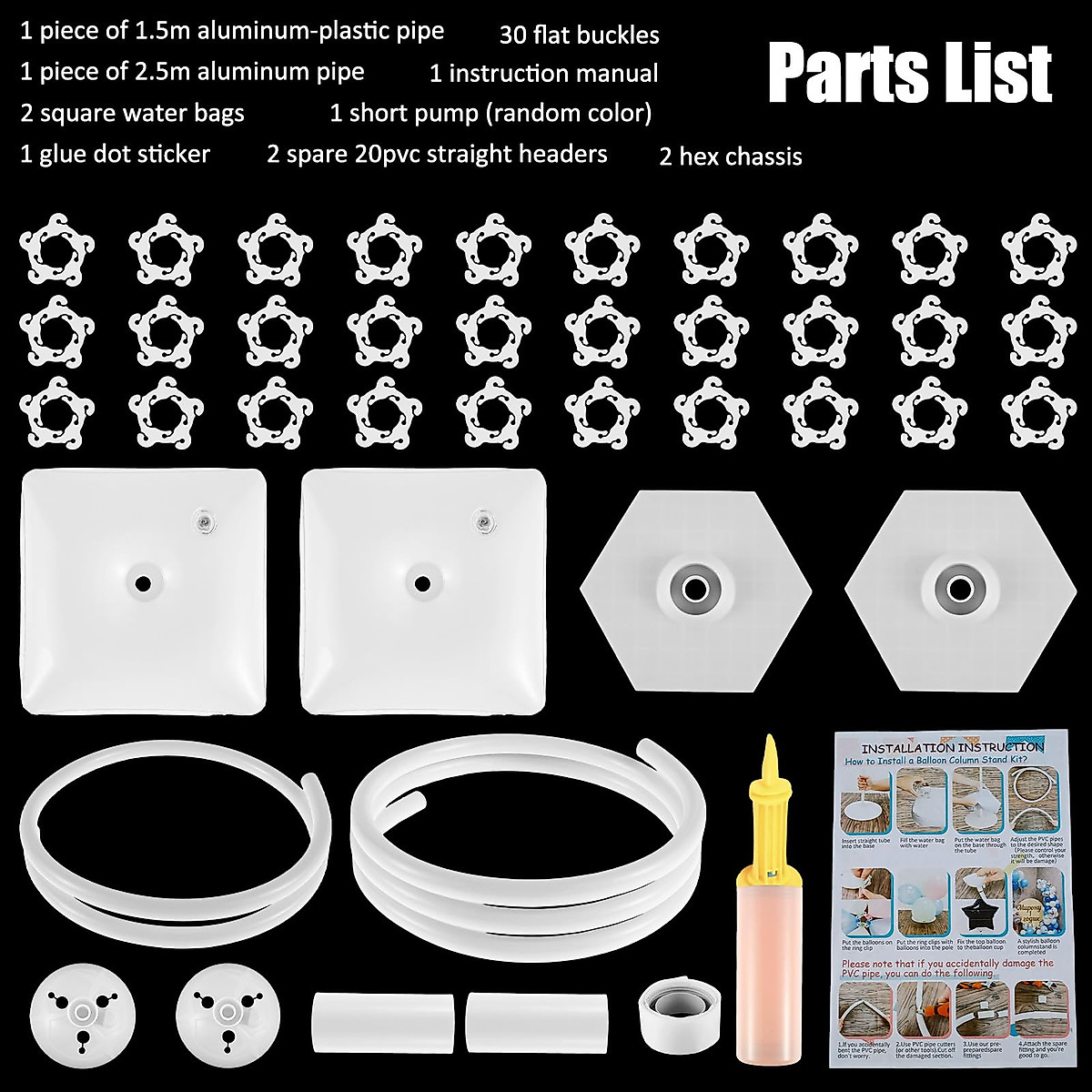 Balloon Arch Kit with Adjustable Balloon Arch Stand with 30 Balloon Clips Large Size Balloon Arch Backdrop 8.2ft+4.9ft For Wedding Baby Shower Birthday Graduation Party Decorations