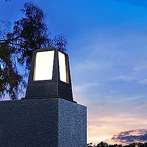 ZMY Modern Industrial Minimalism Pole Lantern Outdoor Waterproof Rust-Proof Column Lamp Villa Fence Garden Door Post Lighting Courtyard Home Pillar Light Pathway Illumination E27 Edison