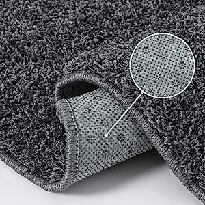 Fashionwu Area Rugs 8 x 10 Shaggy Rug for Bedroom Non-Shedding Fluffy Shag Area Rug Soft Plush Rug Luxury High Pile Fluffy Shag Rugs for Bedroom Cozy Carpet for Kids Room Nursery Room, Dark Grey