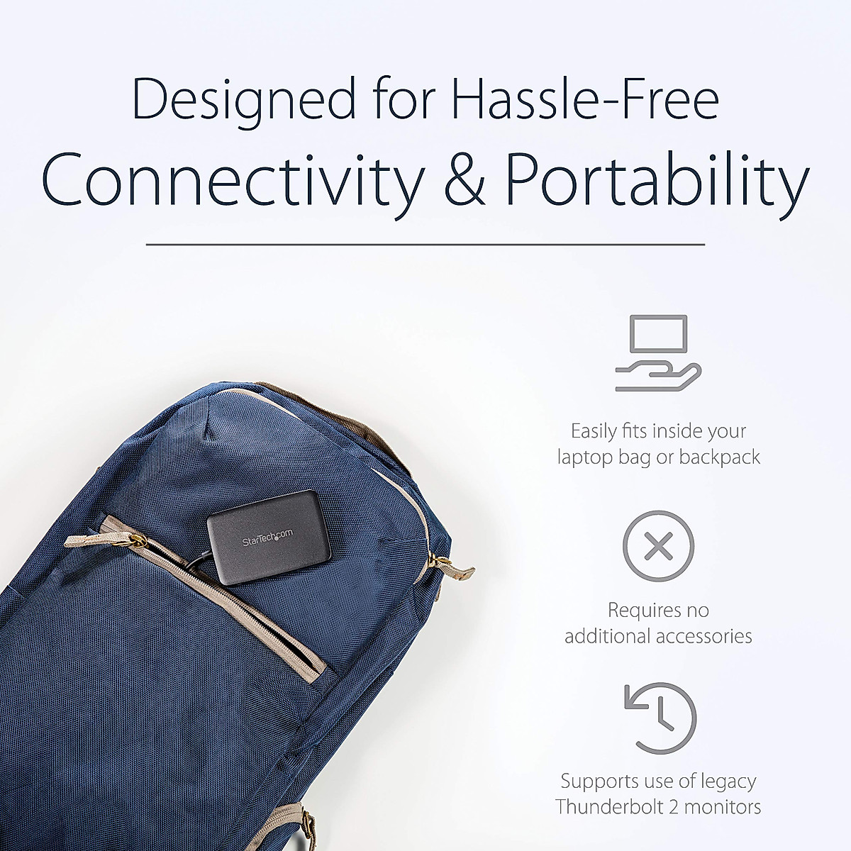 StarTech.com Thunderbolt 3 to Thunderbolt 2 Adapter (Non-Reversible) - TB3 Laptop to TB2 (20Gbps) or TB1 (10Gbps) Devices / Displays - Black - Windows/Mac (TBT3TBTADAP)