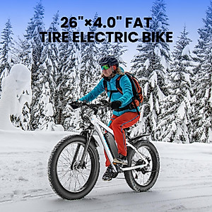 Vivi F26FUL Electric Bike Peak 1000W 26" x 4.0 Fat Tire Electric Bike with 48V 13Ah Removable Battery, 7Speed, Top 26Mph, Cruise Control, Up to 60 Miles for Commuting, Beach,Snow, UL2849 Certified