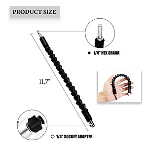 Tomato Palace Flexible Drill Bit Extension + Right Angle Drill Attachment,105 Degree Right Angle Drill Bit Adapter,Angled Screwdriver for Tight Space (Long and Short) SPB-3